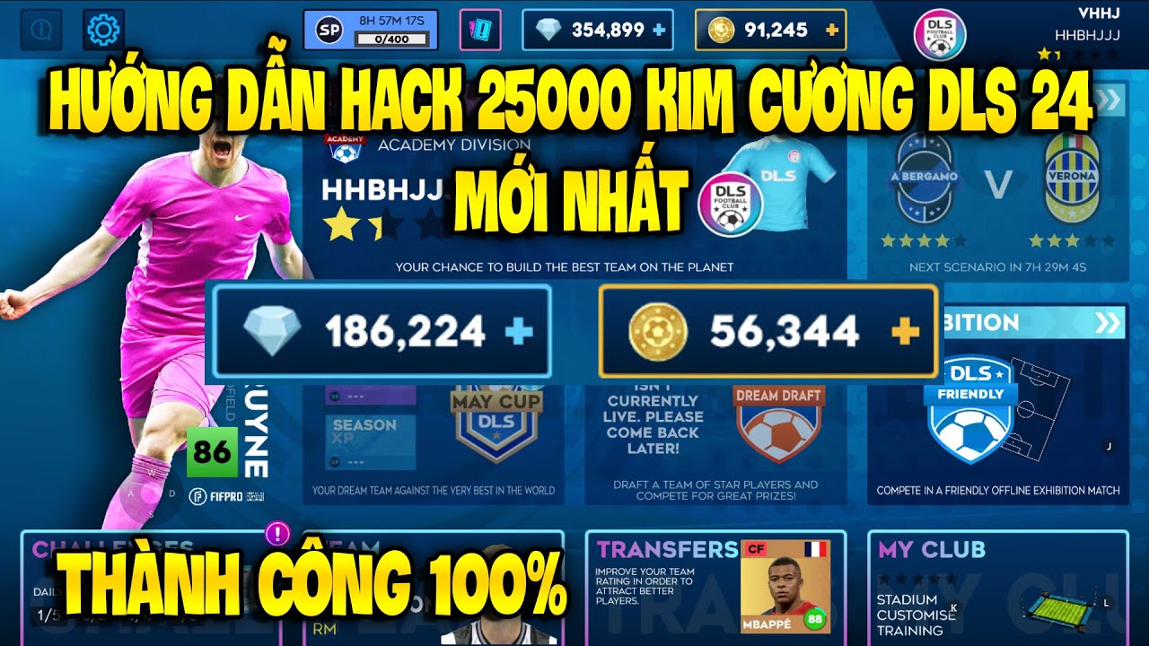 Cách Hack DLS24 | Cách Hack Hack 25.000 Kim Cương DLS Miễn Phí Trong Game Dream League Soccer ...
