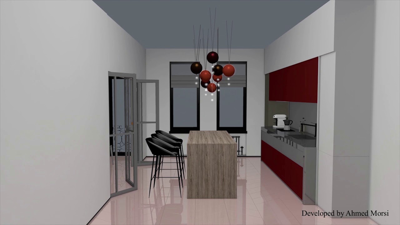 Kitchen interior Design... Cinema 4D - YouTube