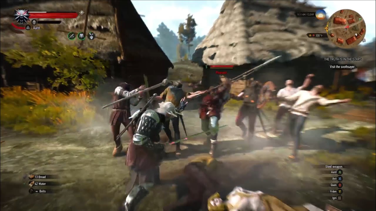 The Witcher 3 Combat Gameplay - YouTube