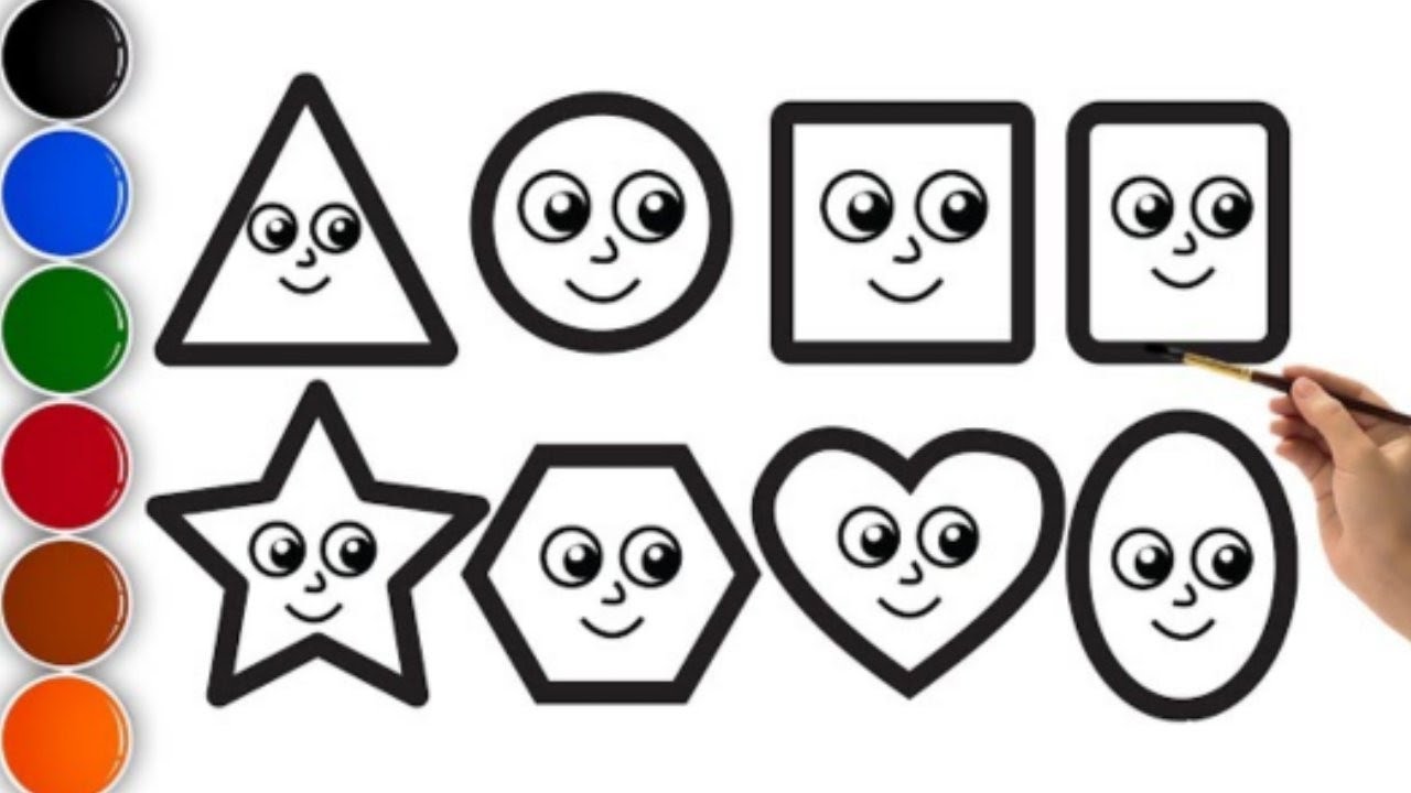 Cute Shapes Drawing, Coloring & Painting for Kids and Toddlers | How to ...