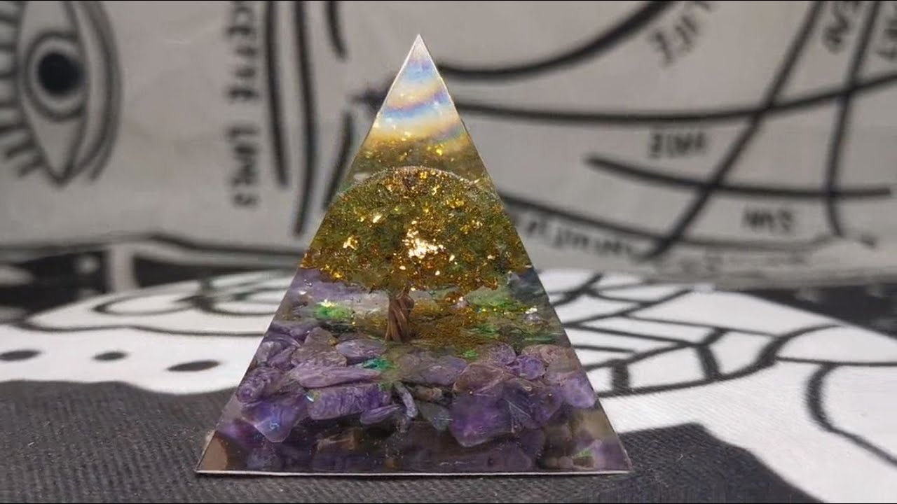Orgonite Peridot Charoite Chakra Pyramid | My Divine Aura - YouTube