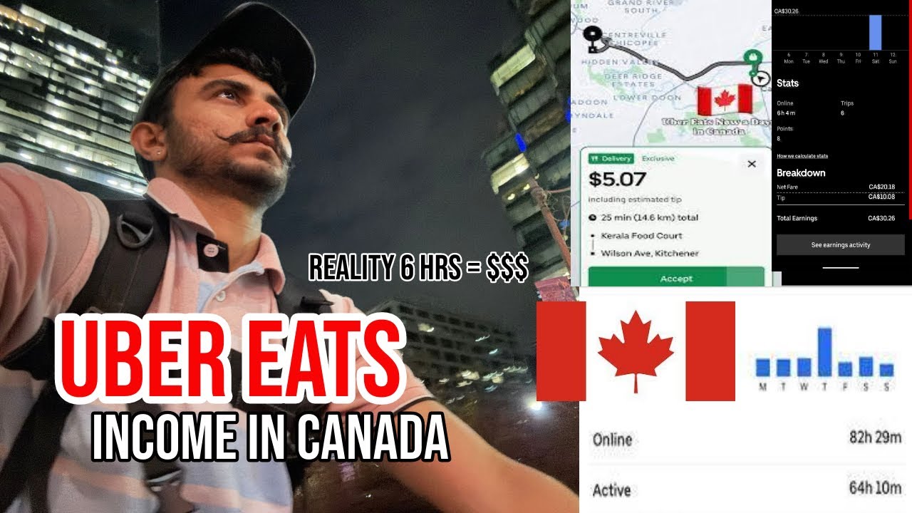 Uber eats in canada on cycle || $$$ per hours Uber Eats Income in 🇨🇦 ...