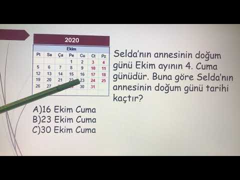 1. Sınıf MATEMATİK TAKVİM SORU ANLATIMI