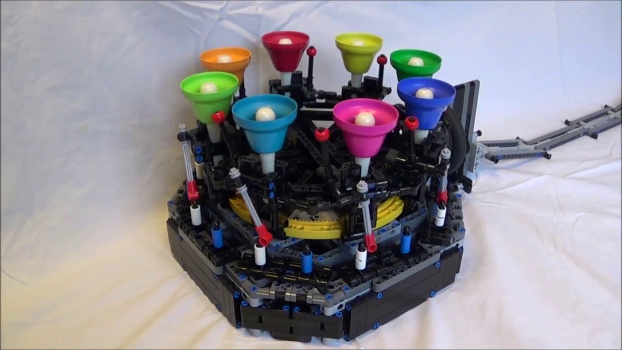 Lego bell ringing machine - plain hunt on eight - YouTube