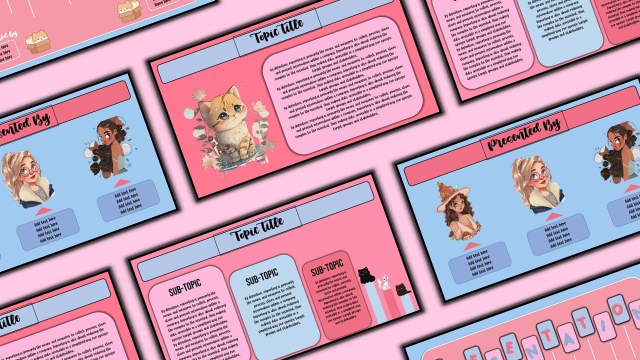 SIMPLE BLUE-PINK Aesthetic PowerPoint ANIMATED |PPT#37.2| Animated ...