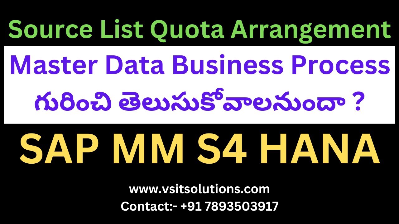 SAP MM S4 HANA Source List Quota Arrangement Master Data Business ...