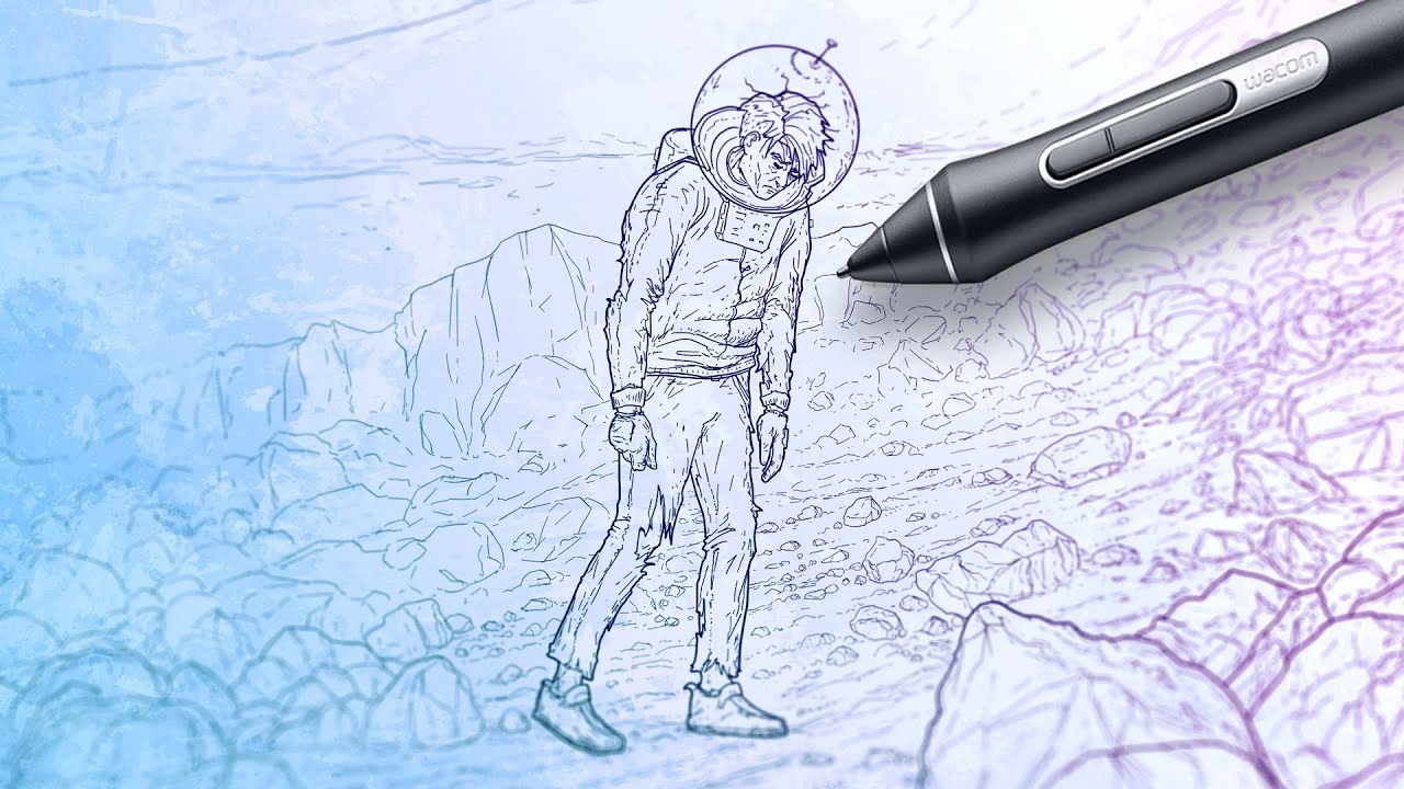 Time-lapse Comic Book Line Art - YouTube