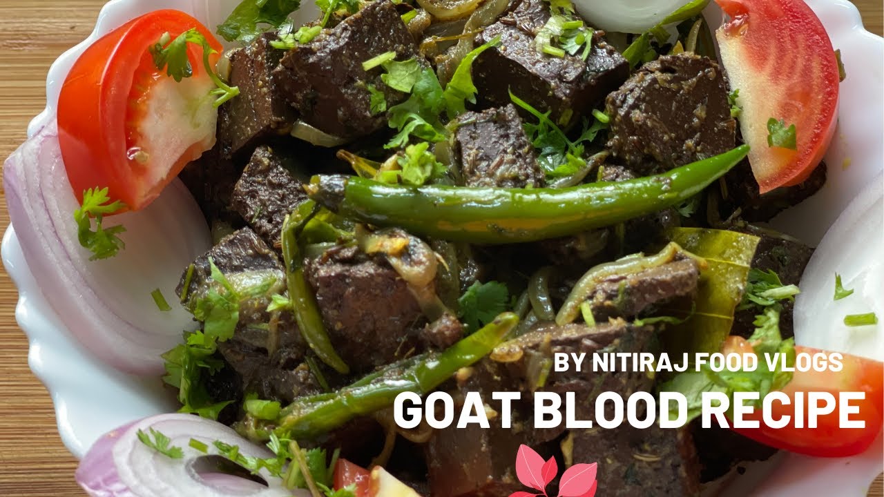 GOAT BLOOD RECIPES # HYDERABADI GAOT BLOOD FRY # NITIRAJ FOOD VLOGS ...