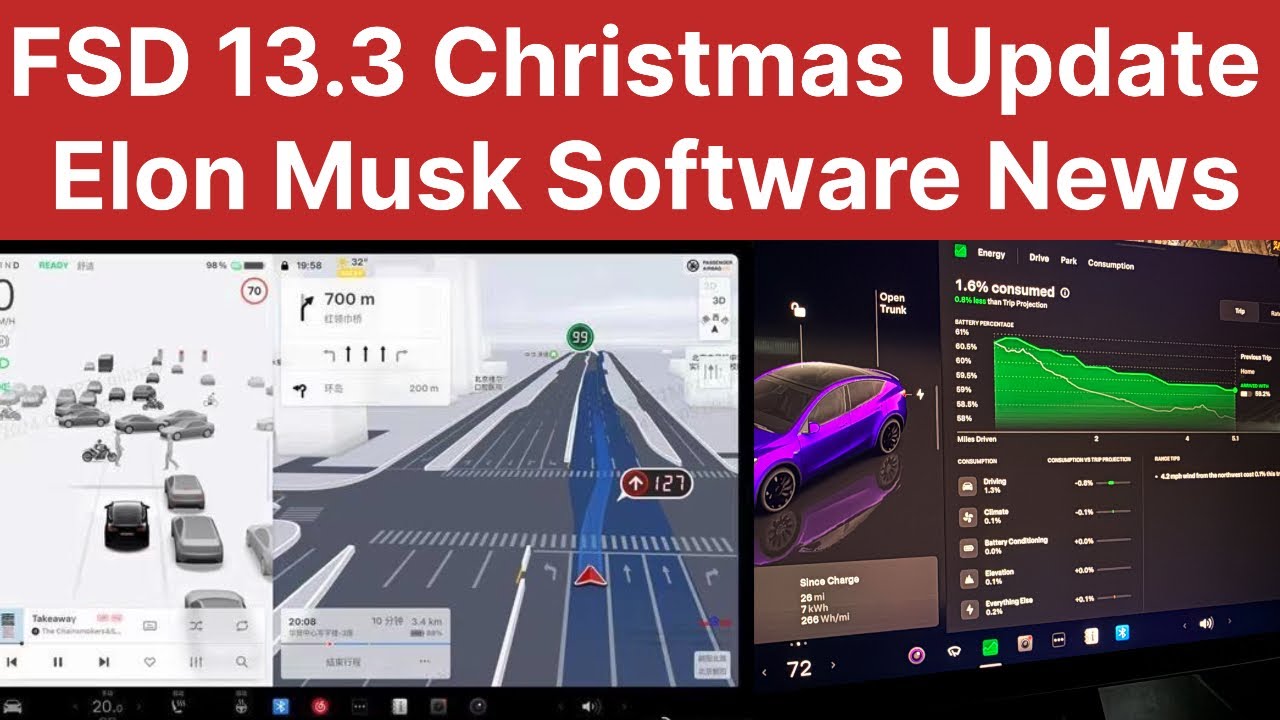 FSD 13.3 Christmas Update, Elon Musk Tesla FSD Software News - YouTube