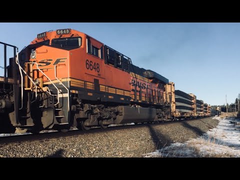 BNSF 6648 on CP 201!!! CP 9705 Leads CP 201 (Mixed) West at Seebe AB, CP Laggan Subdivision ...