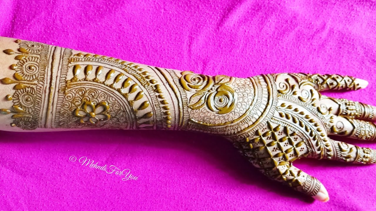 Bridal back hand mehndi design || Mehndi Design tutorial for back hand ...
