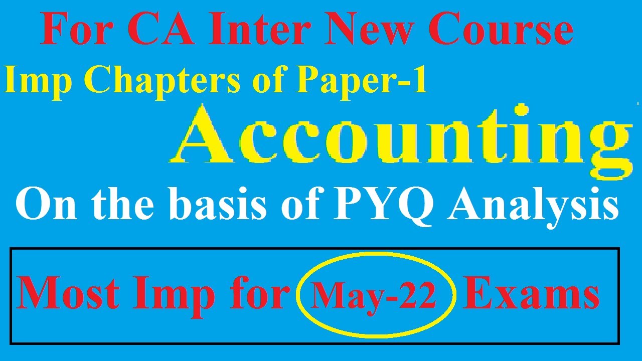 CA Inter Accounting Exam Pattern| Most Imp for May 2022 | CA Inter ...
