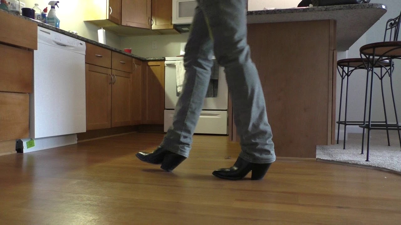 Tall Black Boots in Kitchen - YouTube