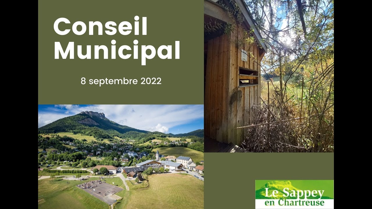 Le Sappey en Chartreuse - Conseil municipal du 8 septembre 2022 - YouTube