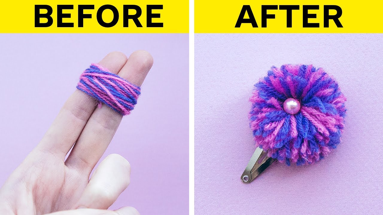 Cute and Colorful: DIY Yarn Hair Clips for Kids - YouTube