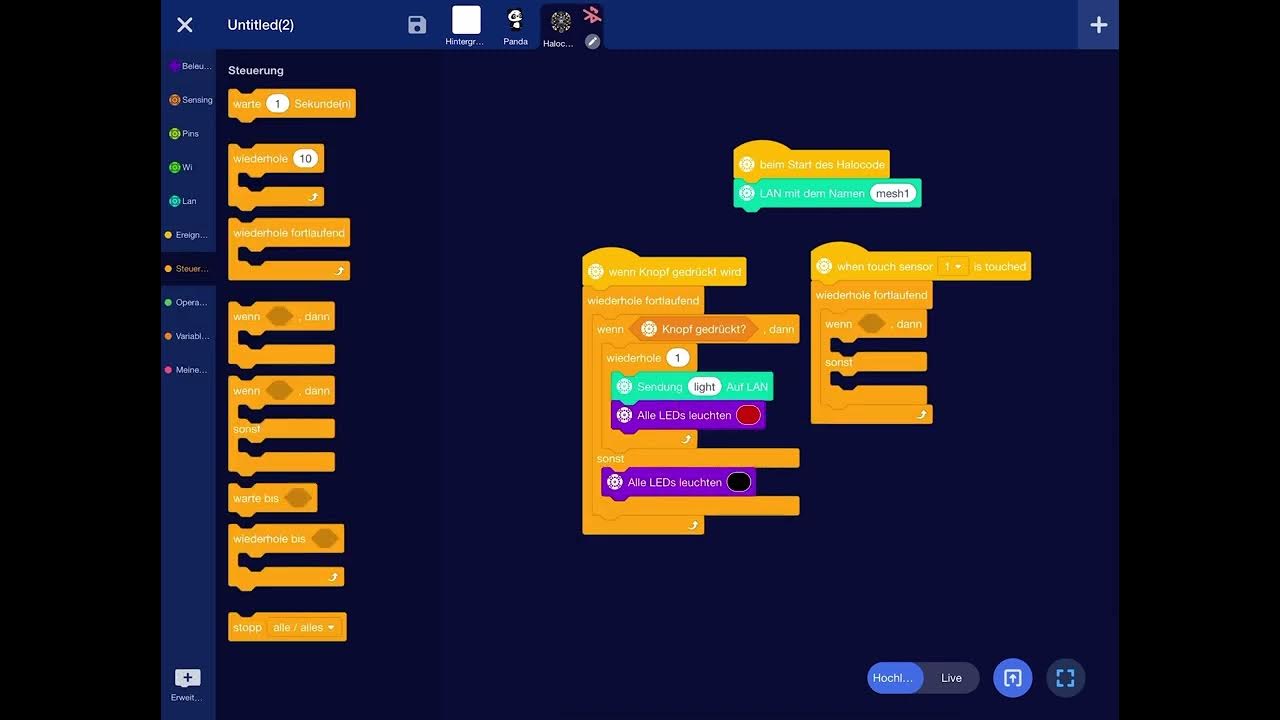 mblock Programmierung für Halocode - Sender programmieren - 2 Tasten - YouTube