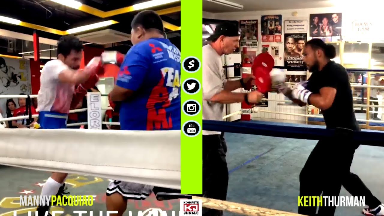 Manny Pacquiao vs Keith Thurman | Side x Side Mitt Work Comparison ...