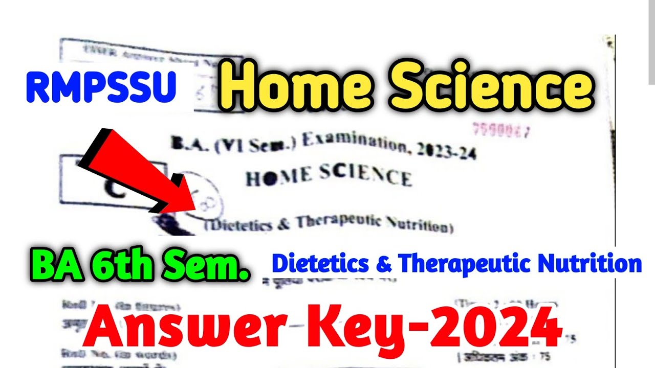 RMPSSU Home Science BA 6th Semester Answer Key-2024 | ba 6th semester ...