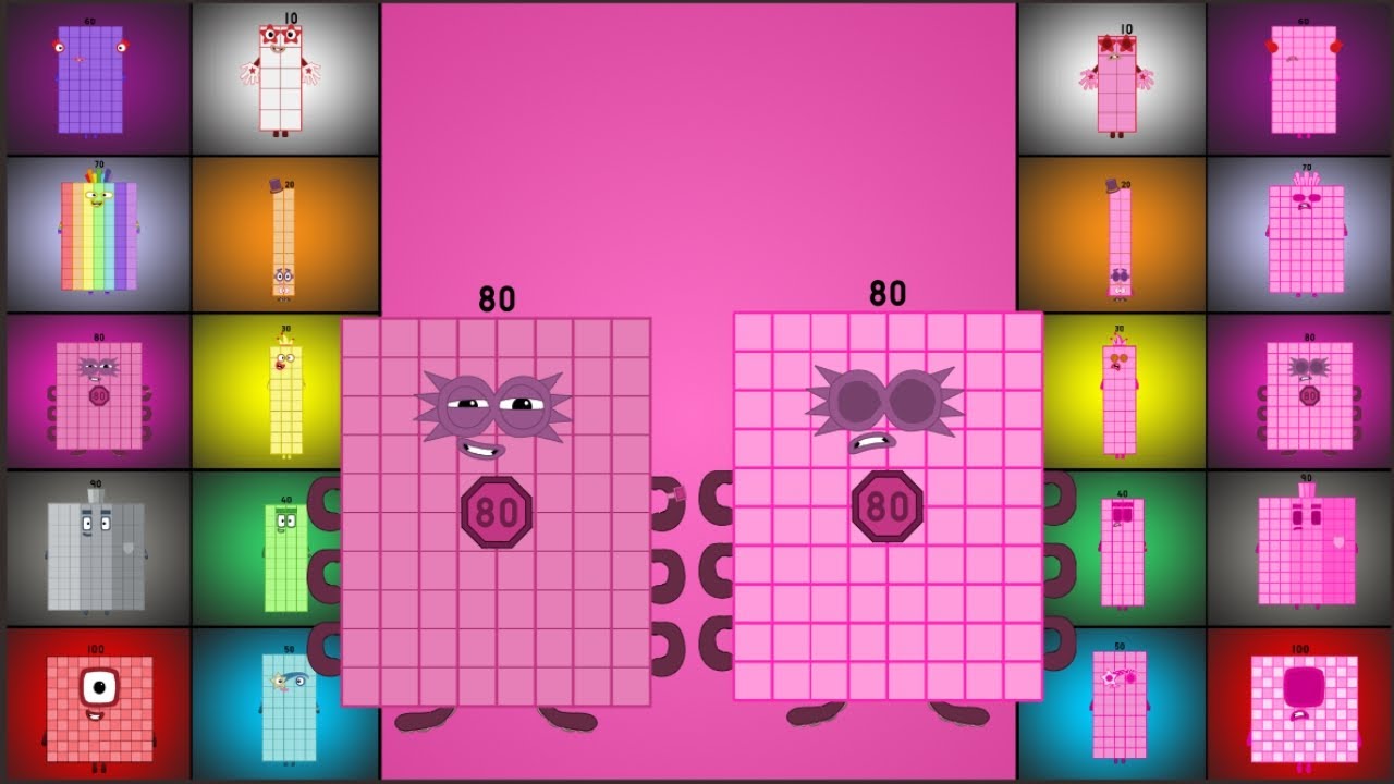 Jolly Numberblocks Band (10-100): NORMAL vs. PINK GIRL Harmonic Clash ...