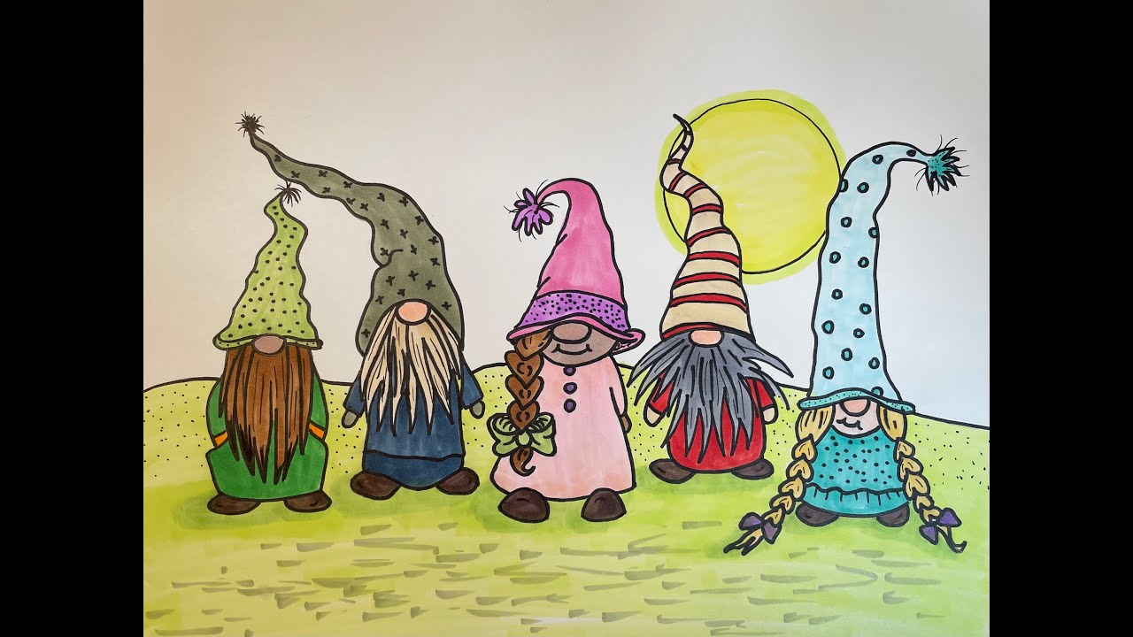 Let's Draw some Gnomes. 4th grade, 5th Grade Online Art Class - YouTube