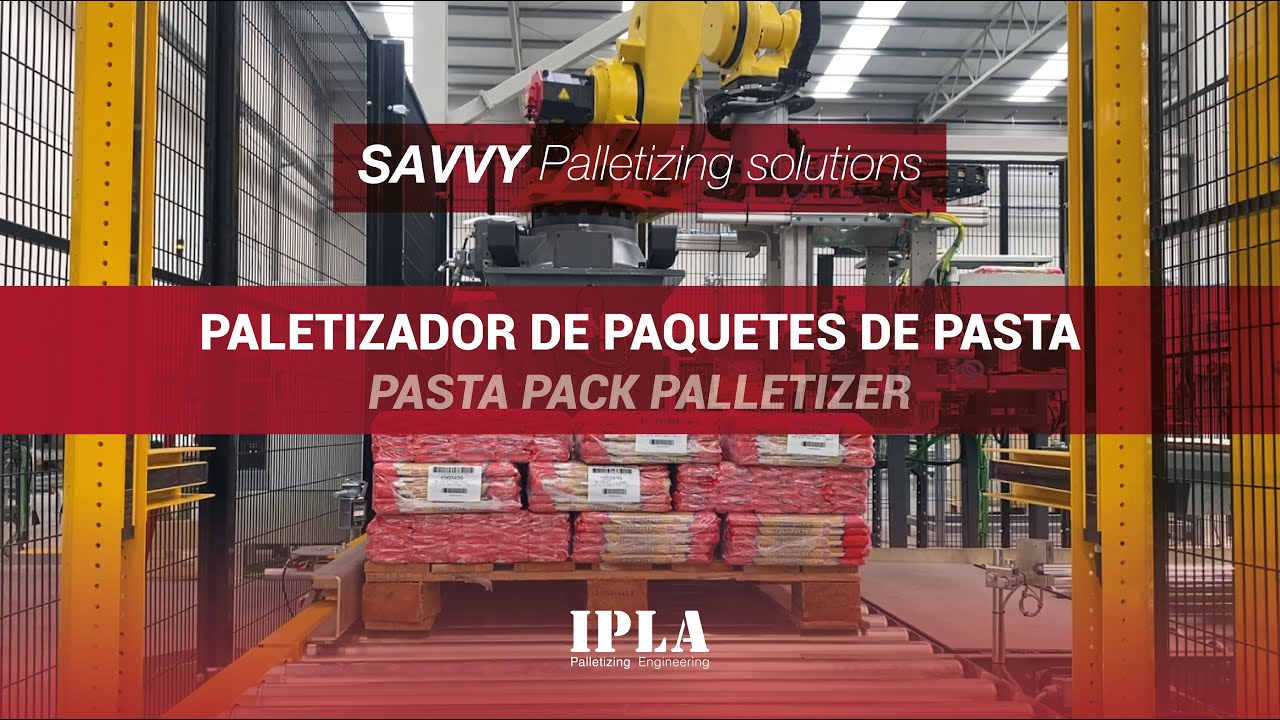 IPLA - Paletizador de paquetes de pasta - YouTube