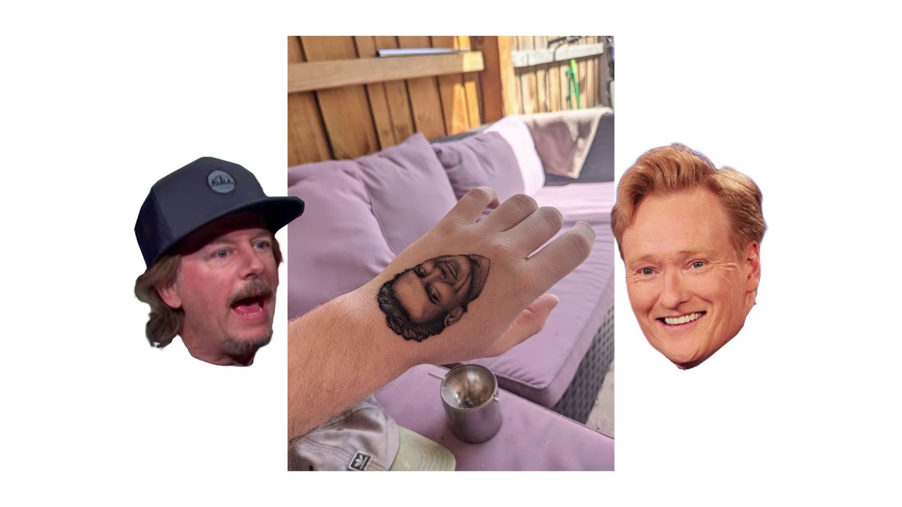 David Spade tells Conan O'Brien about my Norm Macdonald tattoo - YouTube