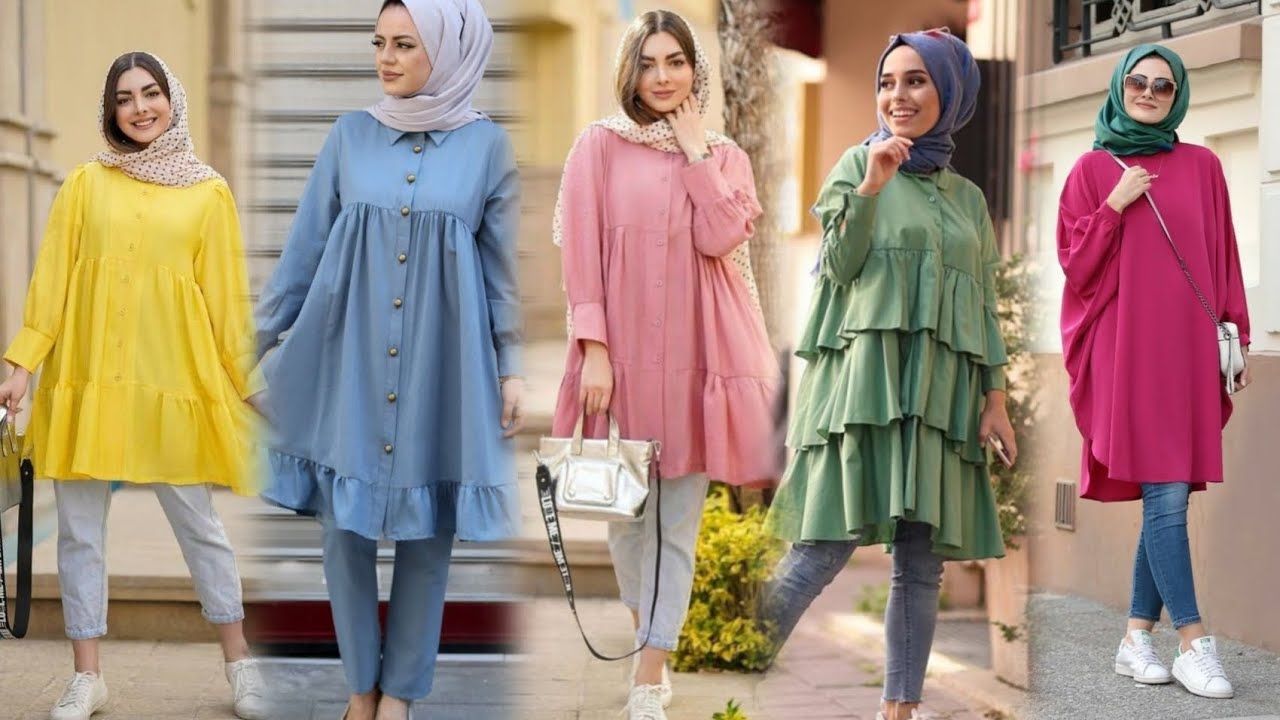 modern top with hijab style / short top design / muslim wear outfit # ...