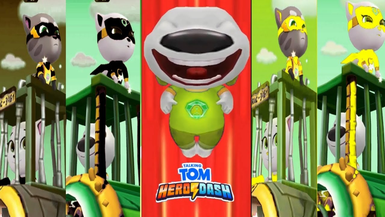 TALKING TOM HERO DASH -- HANK CLASSIC RUN FAIL & BLACL YELLOW HERO TOM ...