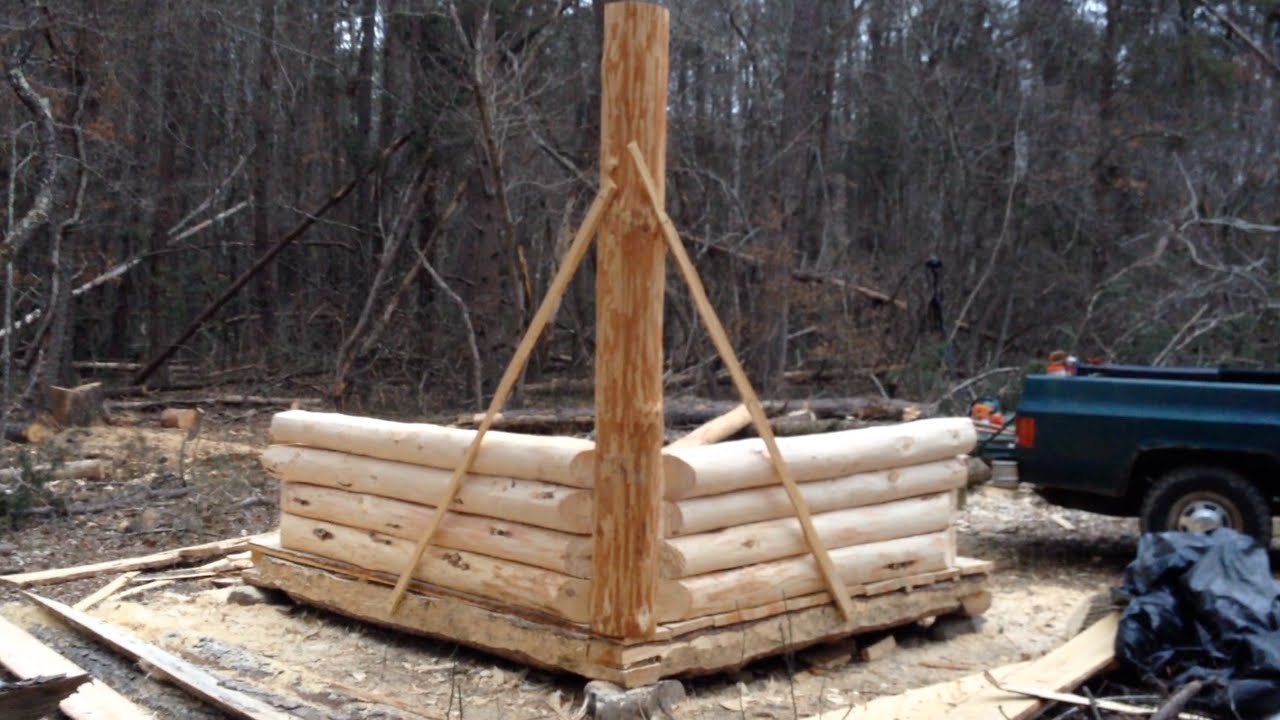 10' x 8' Log Cabin Episode 8 - The Walls (Part 2) - YouTube