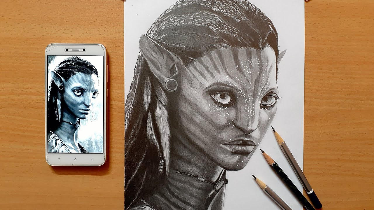 drawing neytiri | avatar the way of water drawing - YouTube