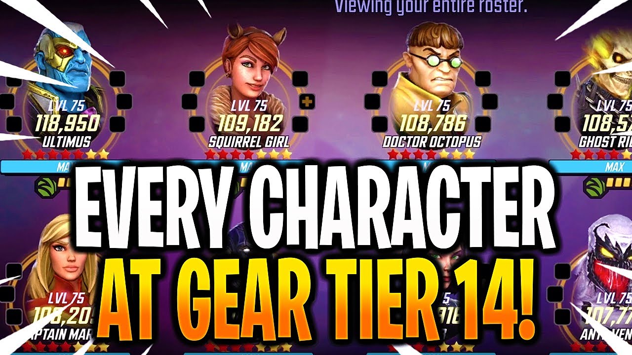 EVERY CHARACTER AT G14 7 STAR!!! - MARVEL Strike Force - MSF - YouTube