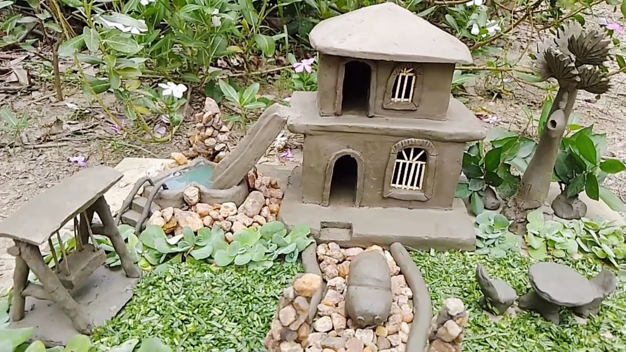 Build Most Modern Miniature Clay House with Heart Aquarium | garden ...