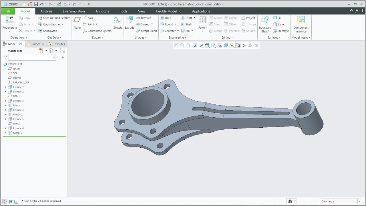 || RADIAL ENGINE || DESIGNING MASTER ROD IN CREO PARAMETRIC 6.0 - YouTube