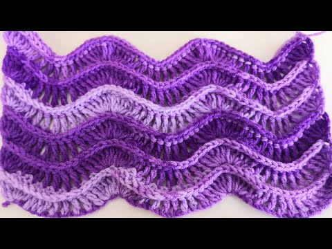 Tığ işi Su Dalgası Battaniye /Şal Örgü Modeli Yapımı