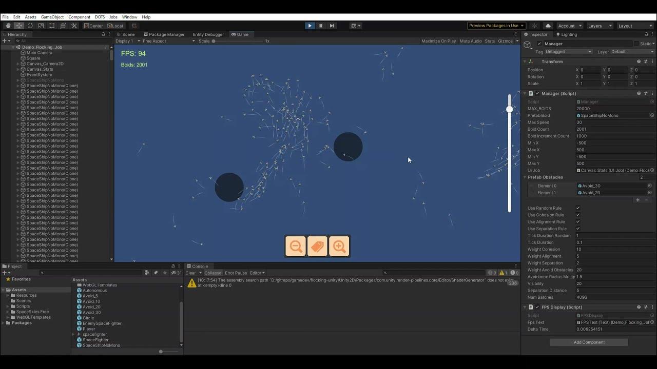 Flocking and Boid Simulation using Unity Job System - YouTube