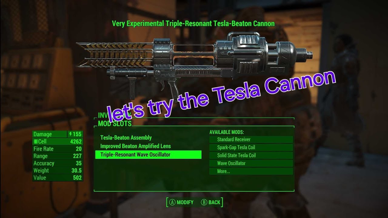 Fallout 4. let's try out the Tesla Cannon. - YouTube