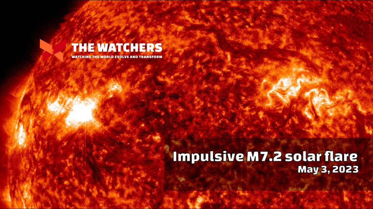 Impulsive M7.2 solar flare erupts from Region 3293 - May 3, 2023 - YouTube