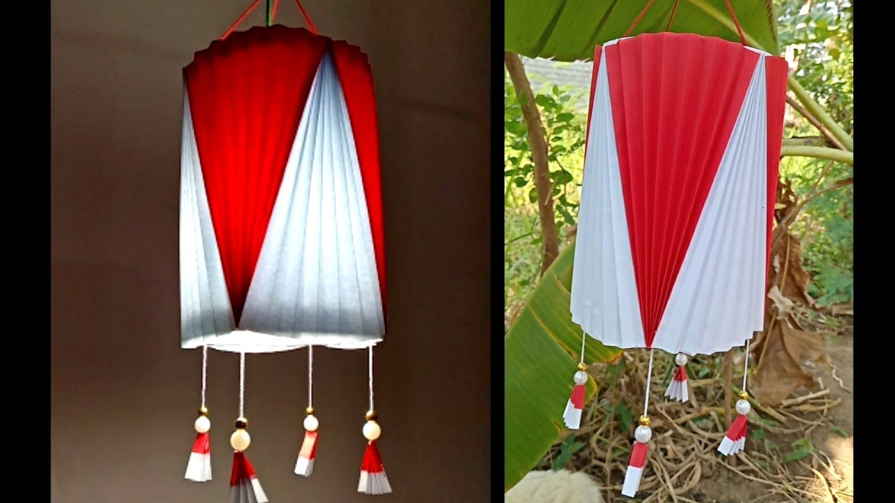 DEKORASI/HIASAN 17 AGUSTUS, ORIGAMI LAMPION MERAH PUTIH,DIY, TUTORIAL ...