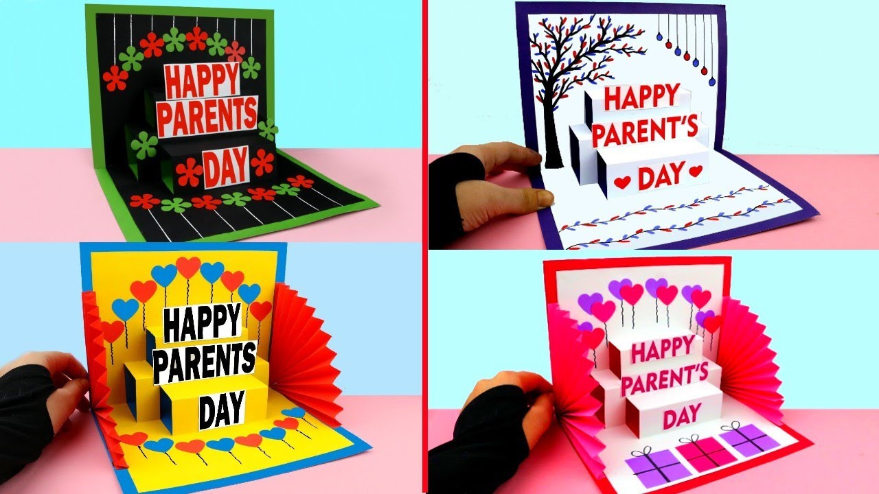 4 Parent's day card making handmade/ Easy and beautiful card for parent ...