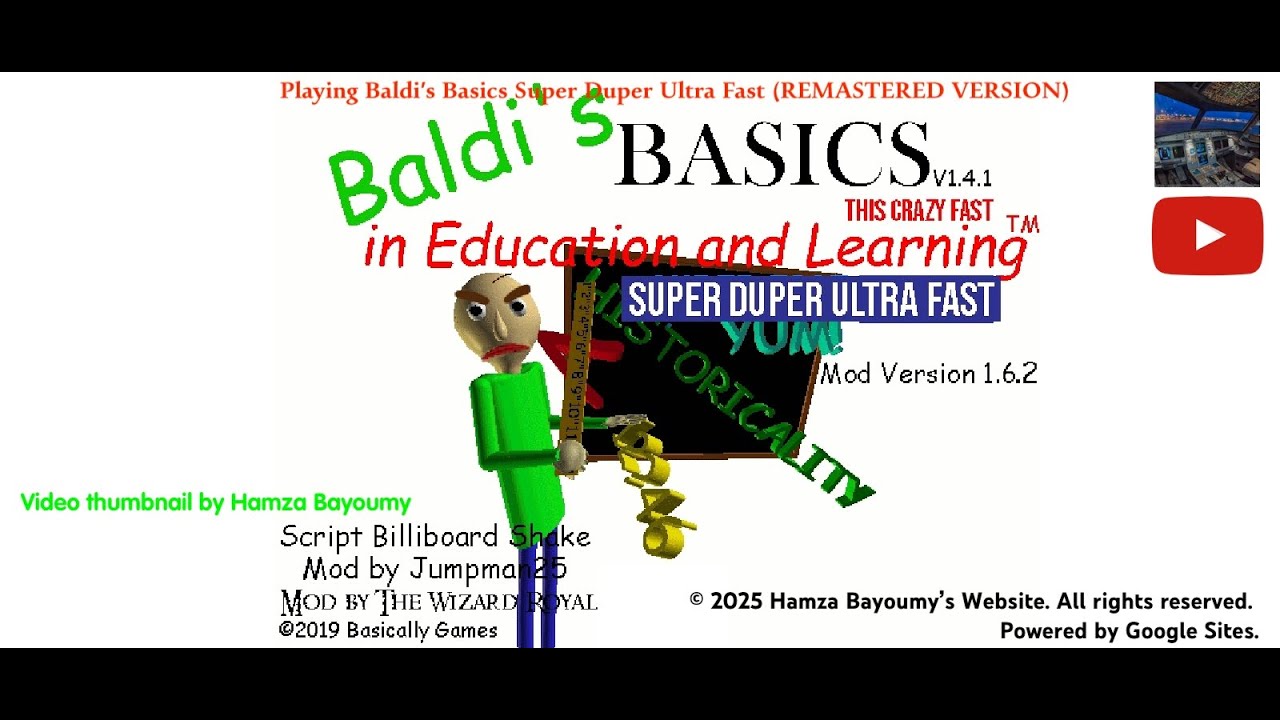 Playing Baldi’s Basics Super Duper Ultra Fast (REMASTERED VERSION ...