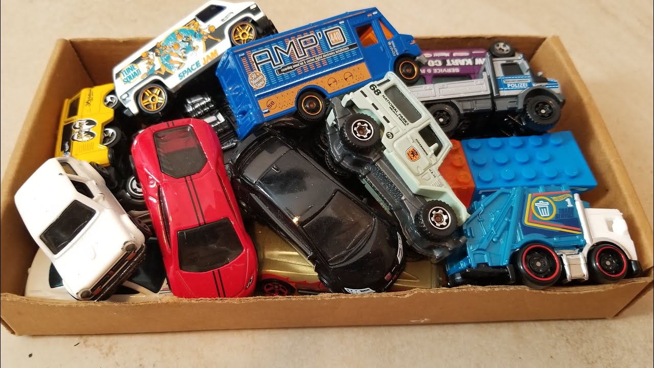 Box Filled With Diecast Small Cars, Vans and Trucks - YouTube