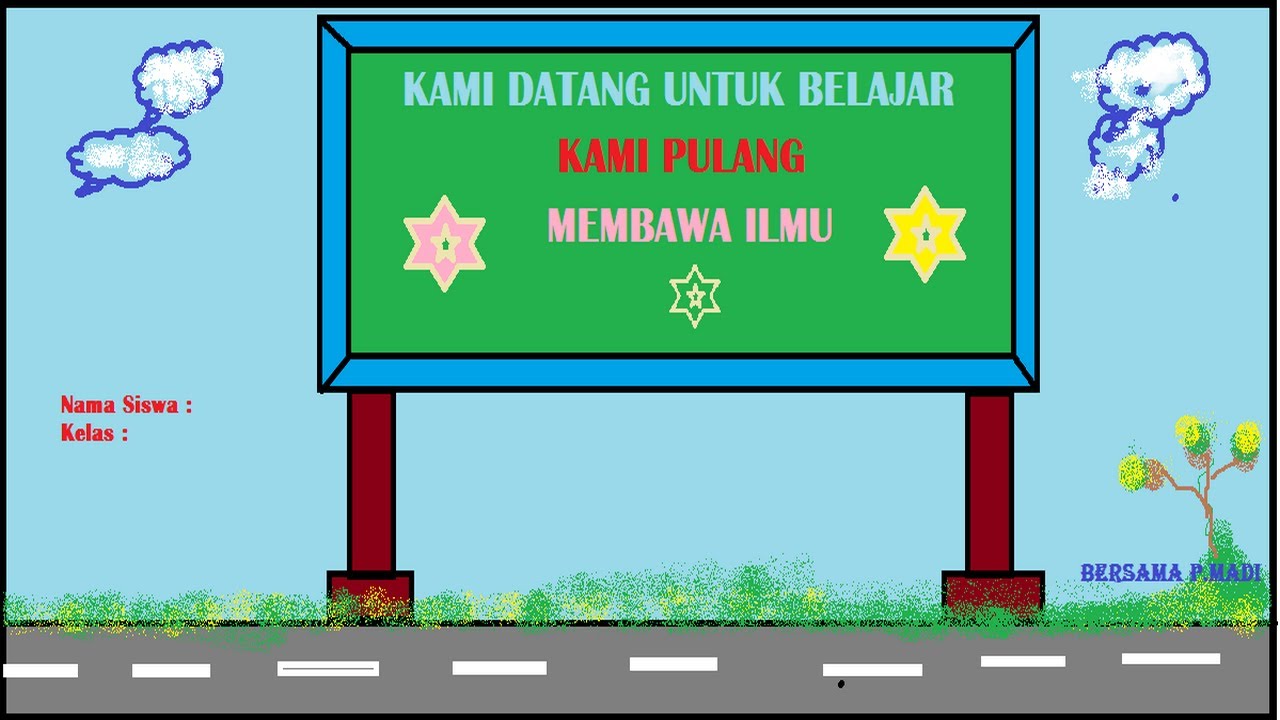 Belajar paint : Cara mudah membuat plang nama spanduk di Paint - YouTube