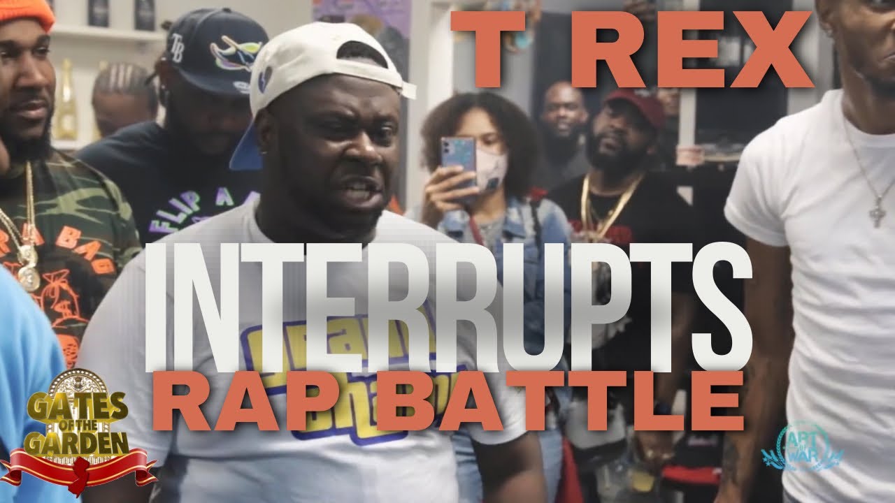 T REX INTERRUPTS rap battle & SHUTS DOWN Gates of the Garden! 😱 - YouTube