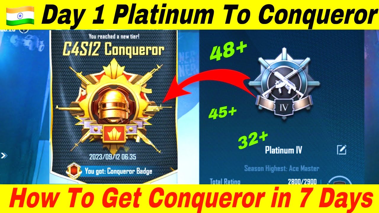 Day-1 How to Reach Conqueror 🔥Solo Rank Push Tips & Tricks #roadto1k ...