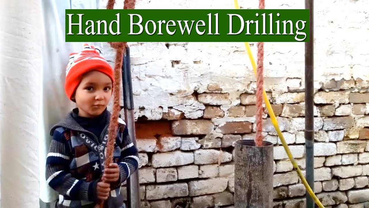 Hand Borewell Drilling Hand Borewell Method Shot Video - YouTube