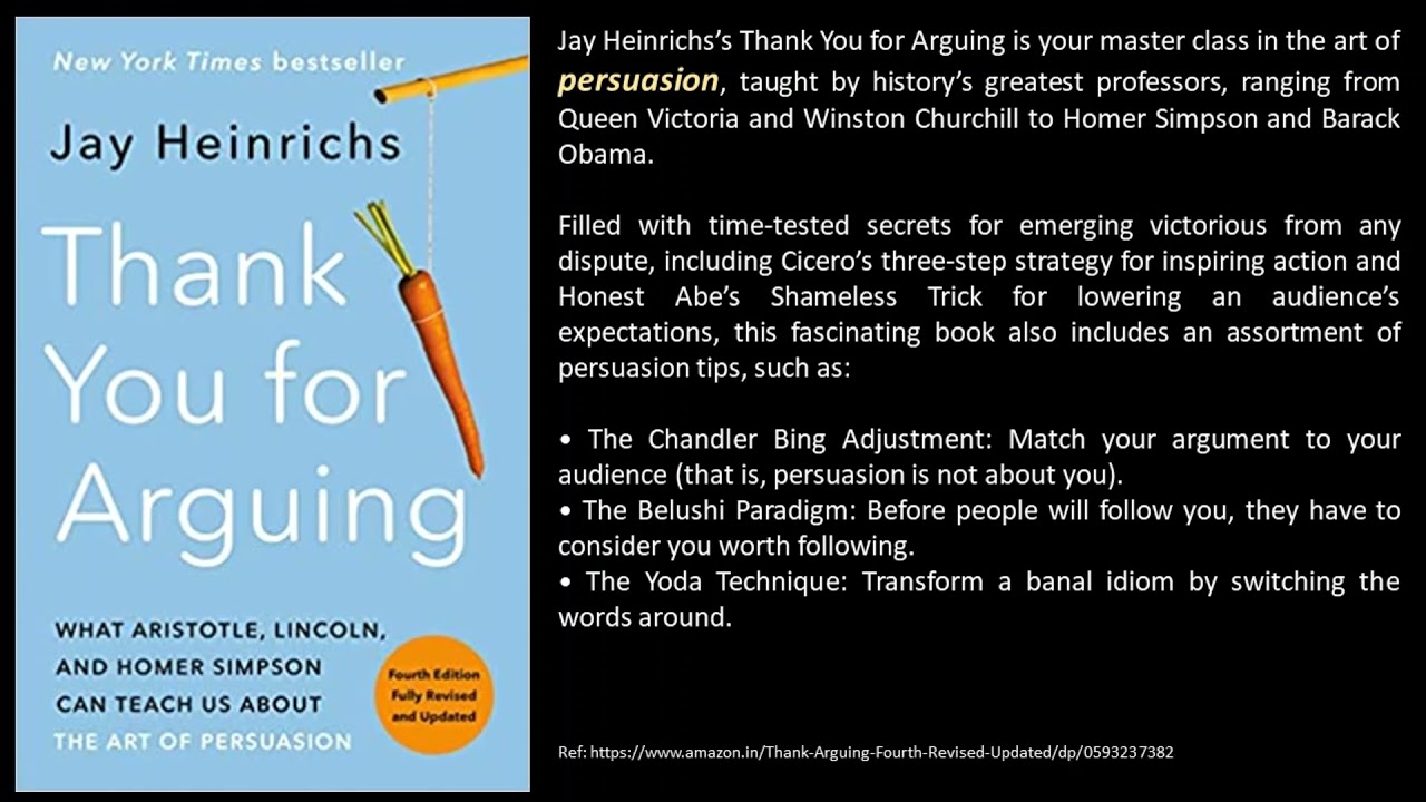 Thank You for Arguing by Jay Heinrichs - YouTube