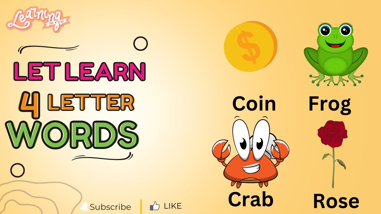 Four Letter Words// Preschool Learning //4 letter words for kids ...