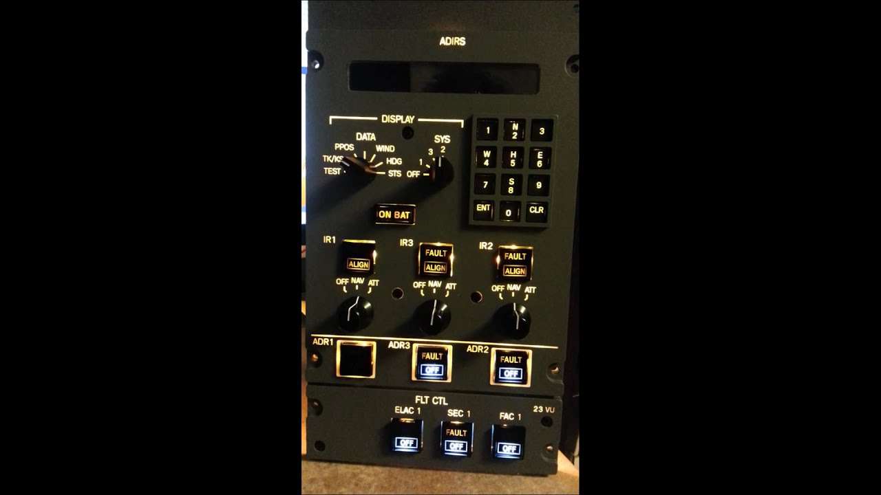 A320 ADIRS panel test - YouTube