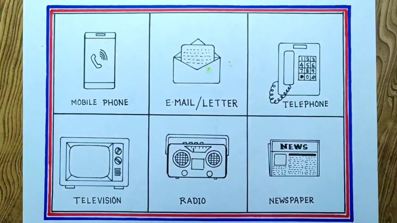 Means of communication drawing easily - YouTube