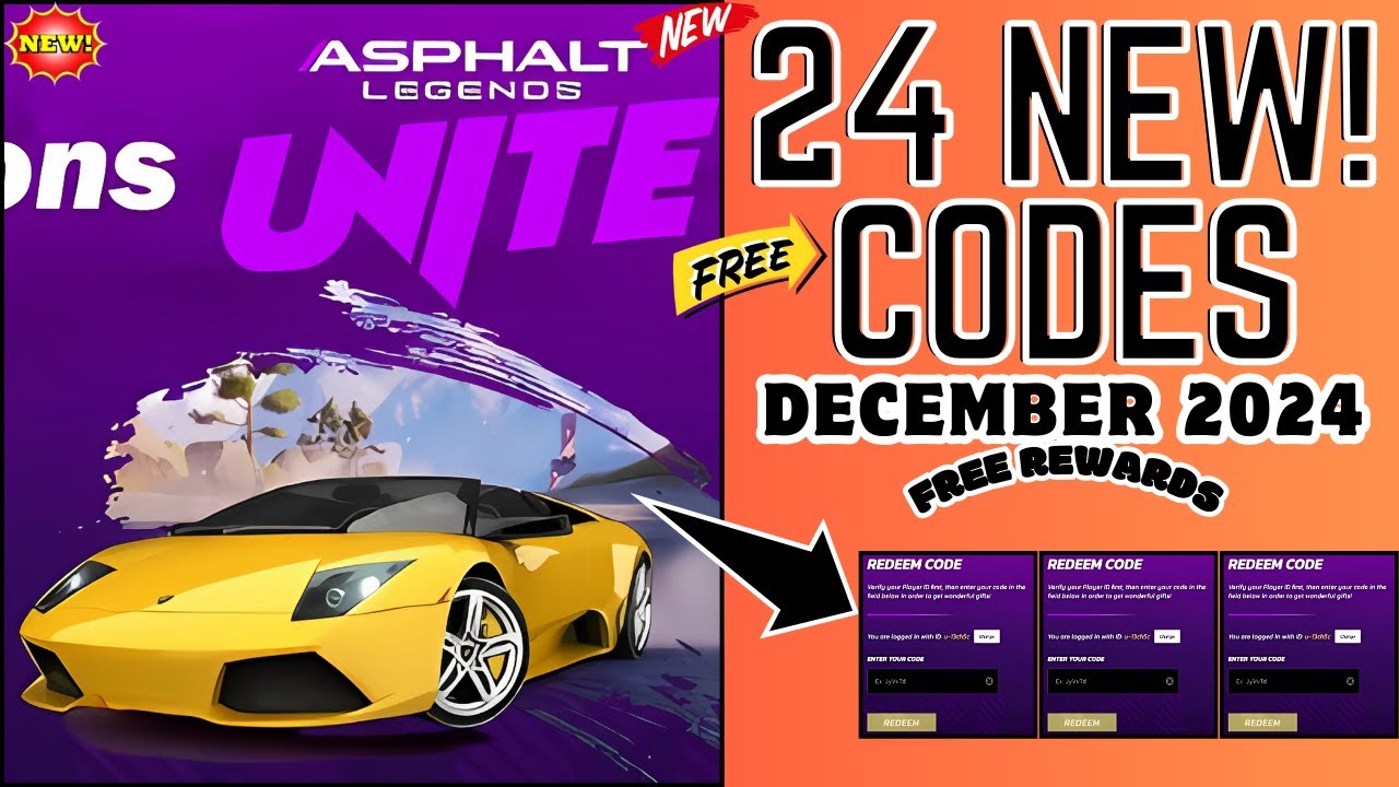 DECEMBER🎁CODES⚡TODAY*s🎁ASPHALT LEGENDS UNITE REDEEM CODES - ASPHALT ...